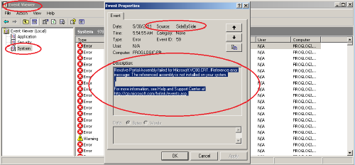 How to check the Windows event logs