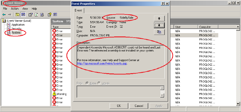 How to check the Windows event logs
