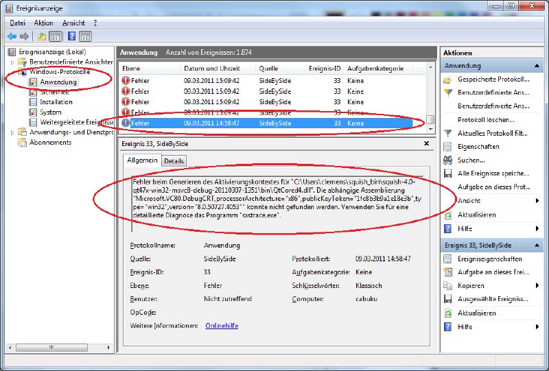 How to check the Windows event logs