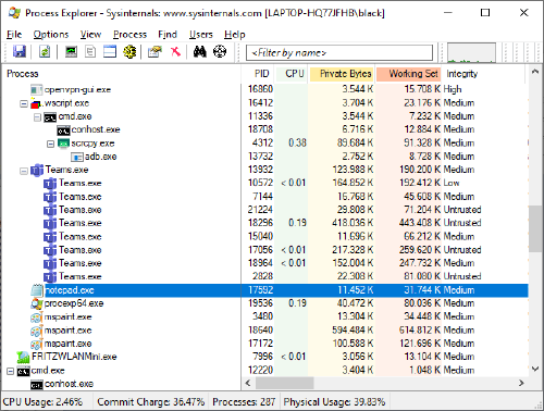 Finding the process that a window belongs to