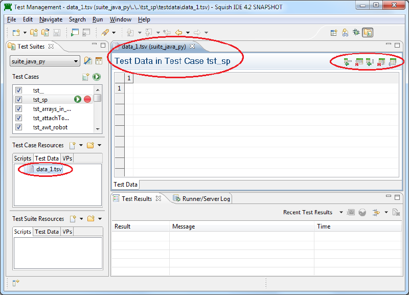 Creating and reading test data