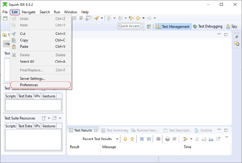Enabling verbose logging of the Squish IDE